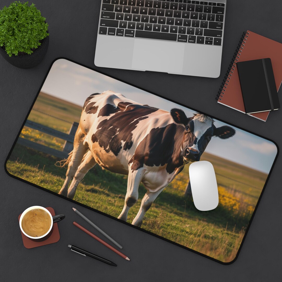 Cow Desk Mat Adorable Cow Mouse Pad Gift Cow Lover Gift for Her ...