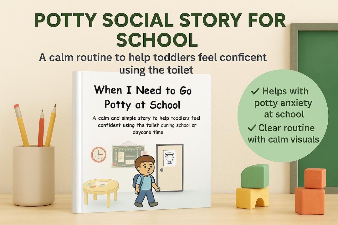 Toilet Training Social Story Printable for Toddlers, Daycare Potty ...