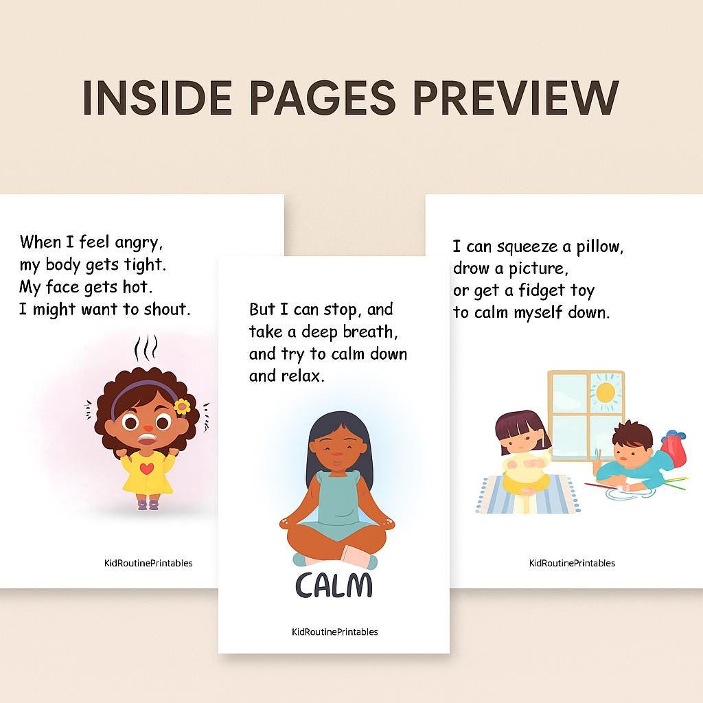 When I Feel Angry – Printable Social Story for Toddlers | Calm-down ...