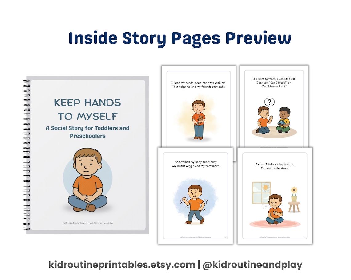 Social Story – Keep Hands to Self Printable, Autism Friendly Visual ...