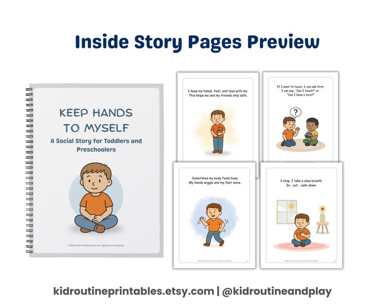 Social Story – Keep Hands to Self Printable, Autism Friendly Visual ...