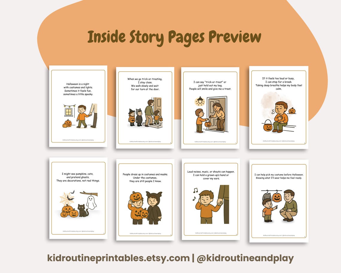 Halloween Social Story PDF, Autism Calm Corner Tool, Toddler Emotions ...