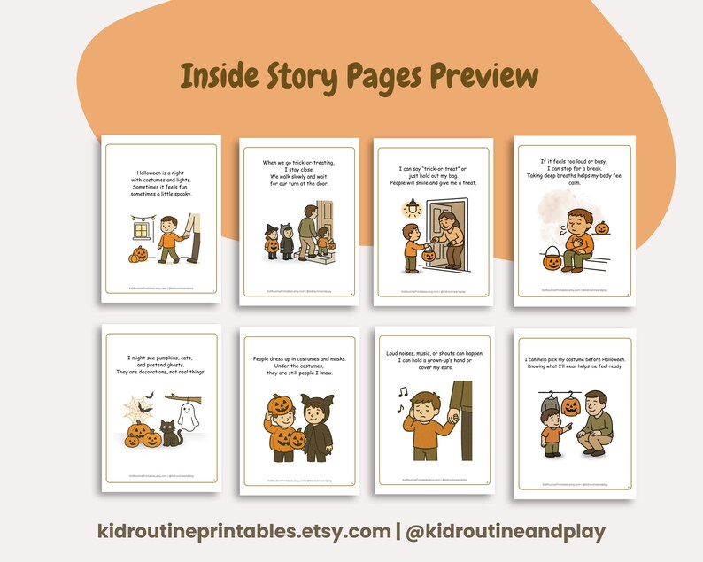 Halloween Social Story PDF, Autism Calm Corner Tool, Toddler Emotions ...