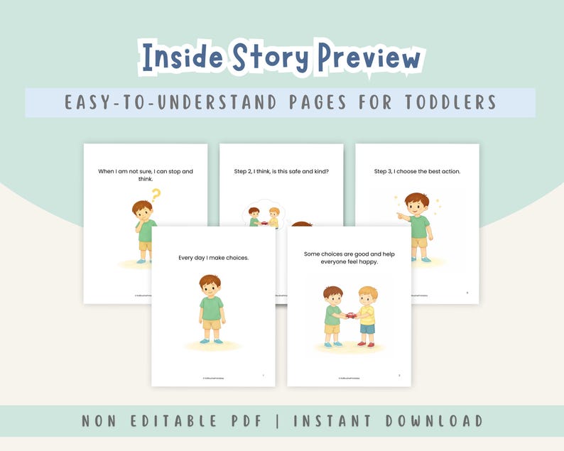 Good Choices Social Story Printable PDF, Autism Behavior Activities for ...