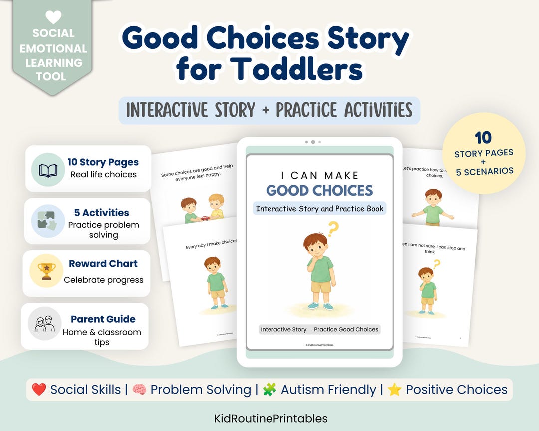 Good Choices Social Story Printable PDF, Autism Behavior Activities for ...