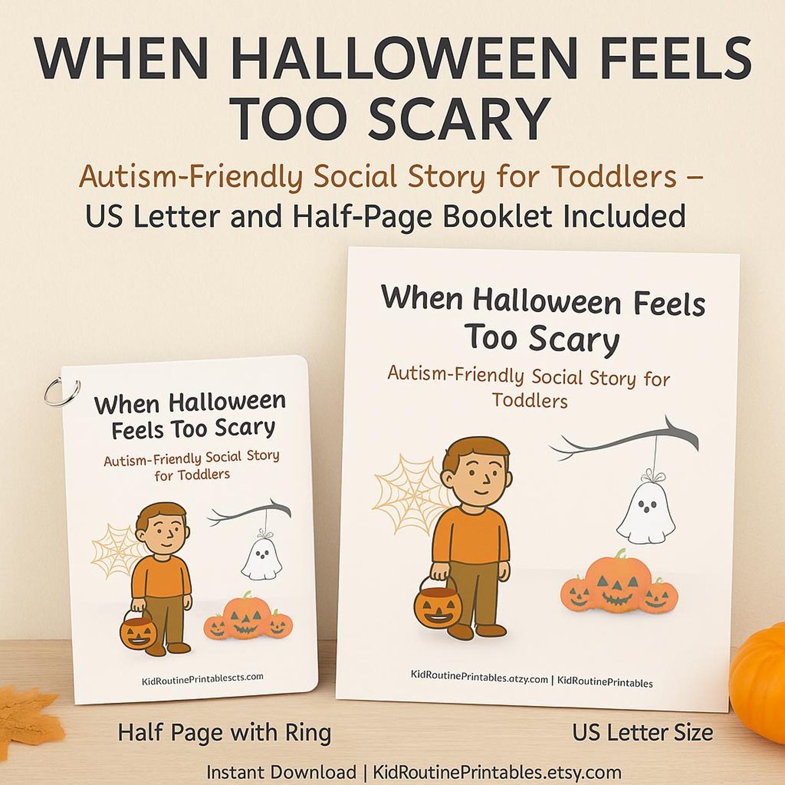 Halloween Social Story PDF, Autism Calm Corner Tool, Toddler Emotions ...