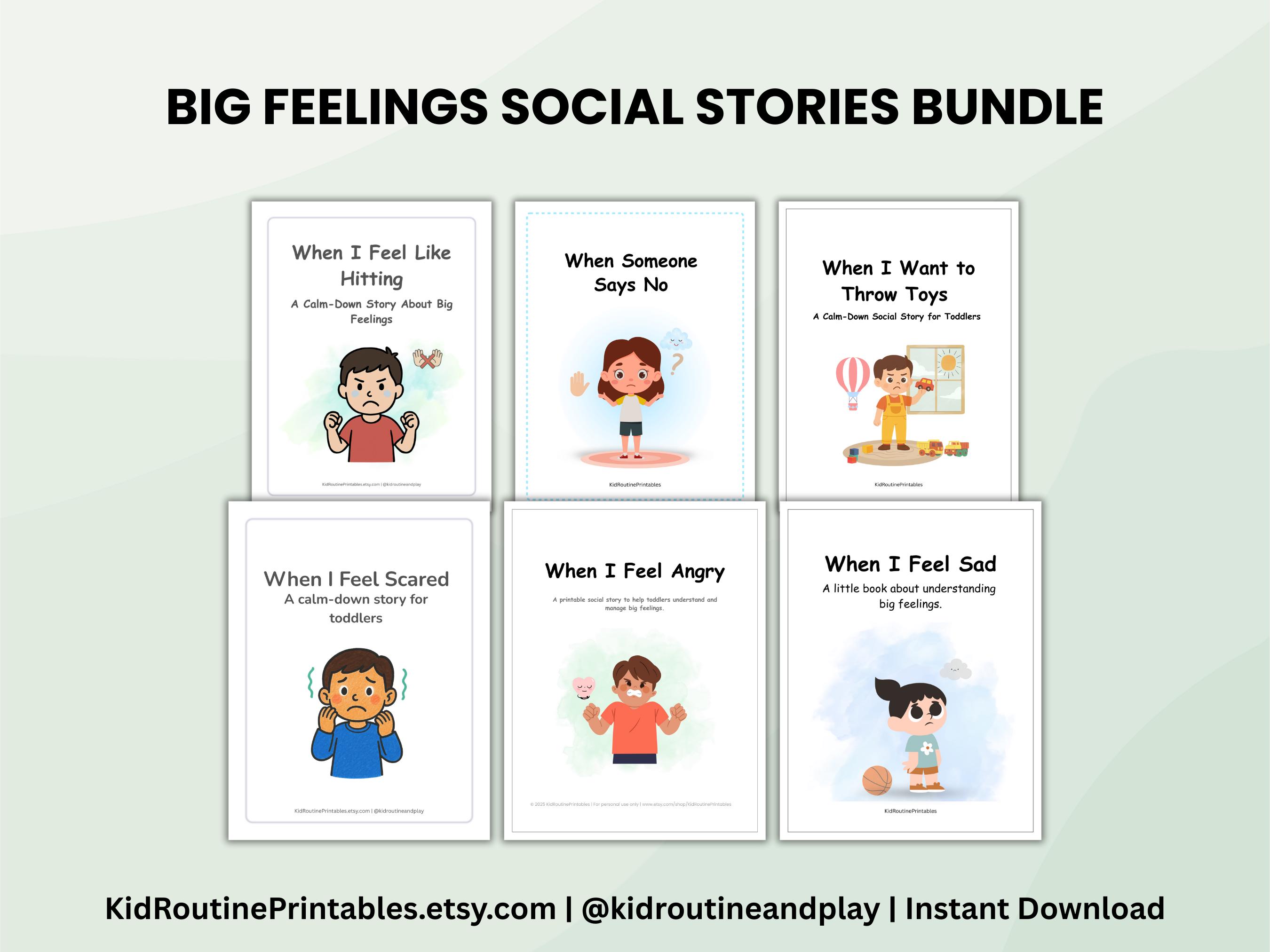 Big Feelings Social Stories Bundle | Digital Download | Autism Calm ...