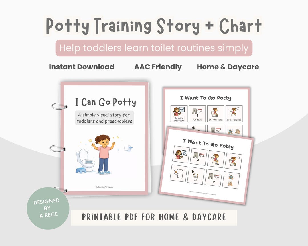 Girl Potty Training Social Story Printable, Autism Toilet Routine Chart ...