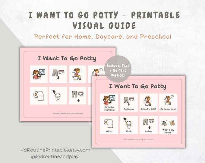 Toilet Training Potty Chart Communication Visual Board Flash Cards ...