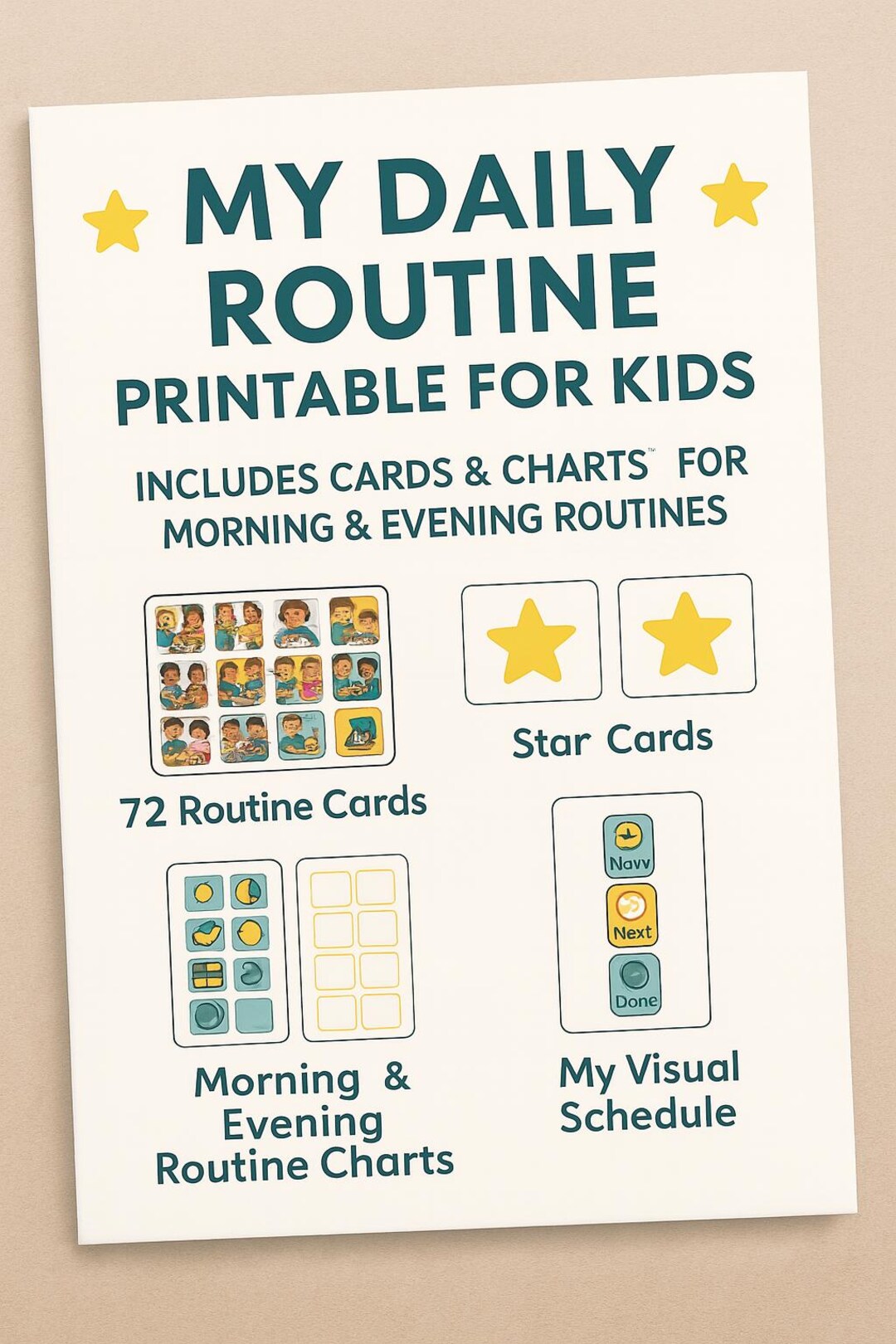 Toddler Routine Cards – Visual Schedule With Morning & Evening Charts ...