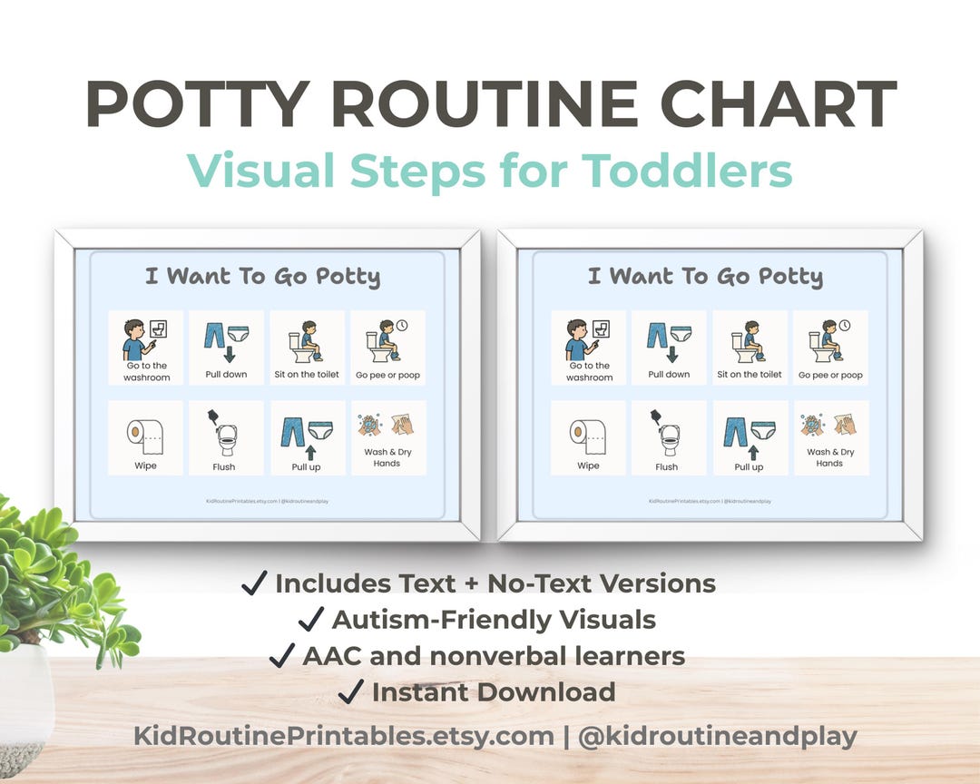 Boy Potty Training Chart: Visual Schedule, Autism-friendly (PDF ...