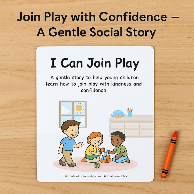 I Can Join Play Social Story: Autism-friendly Visual Tool (printable ...