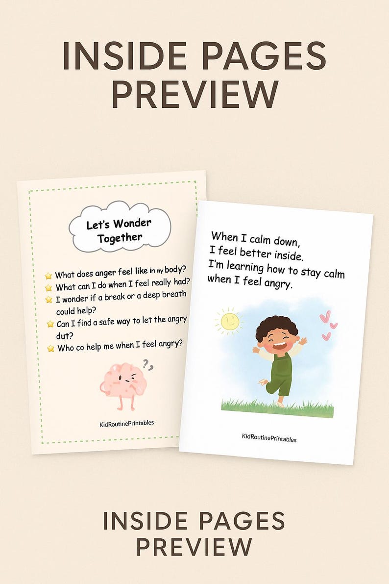 When I Feel Angry – Printable Social Story for Toddlers | Calm-down ...