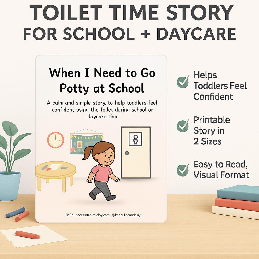 Potty Training Social Story for Girls: School Toilet Routine (printable ...