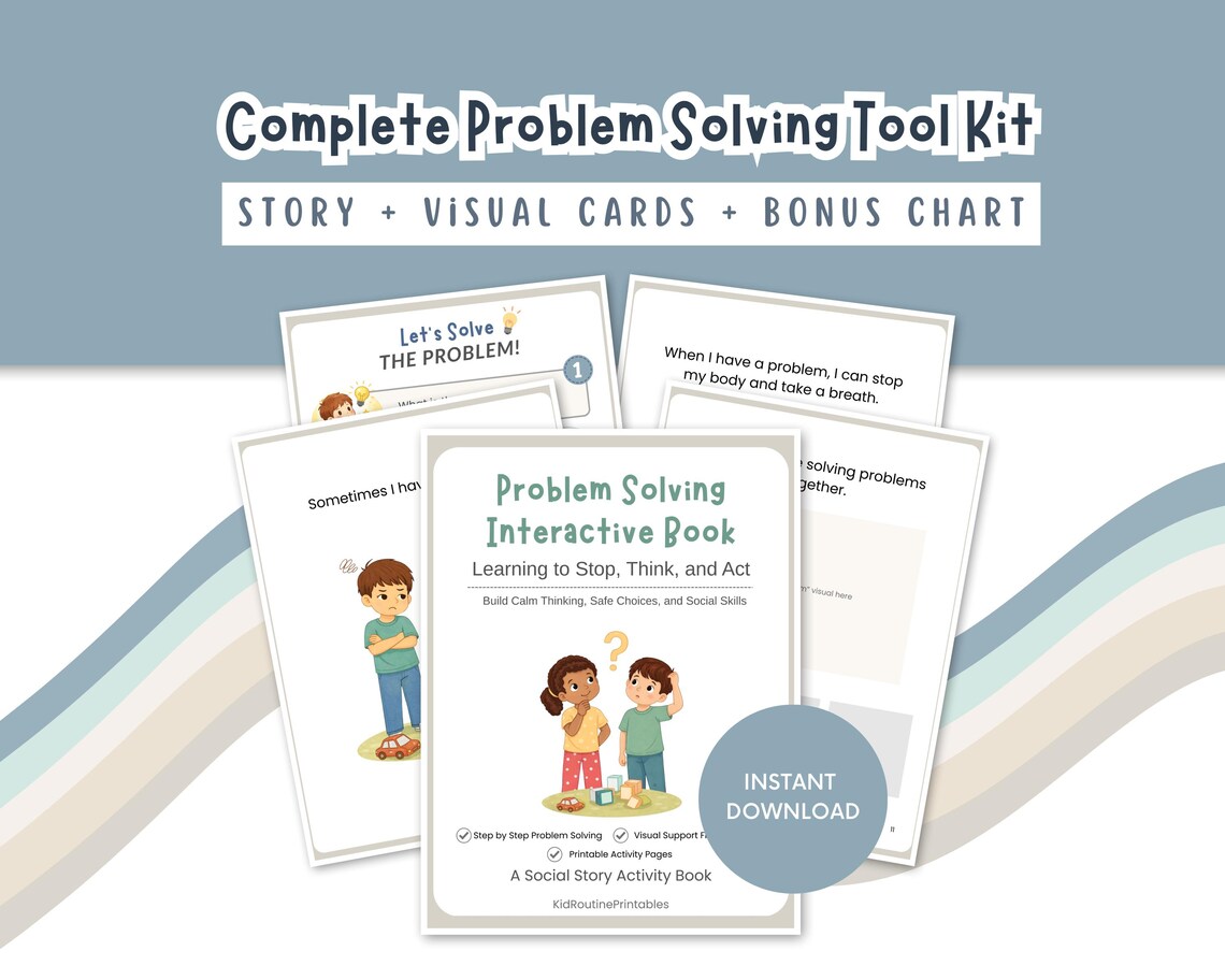 Interactive Social Story Printable PDF | Problem Solving SEL Cards for ...