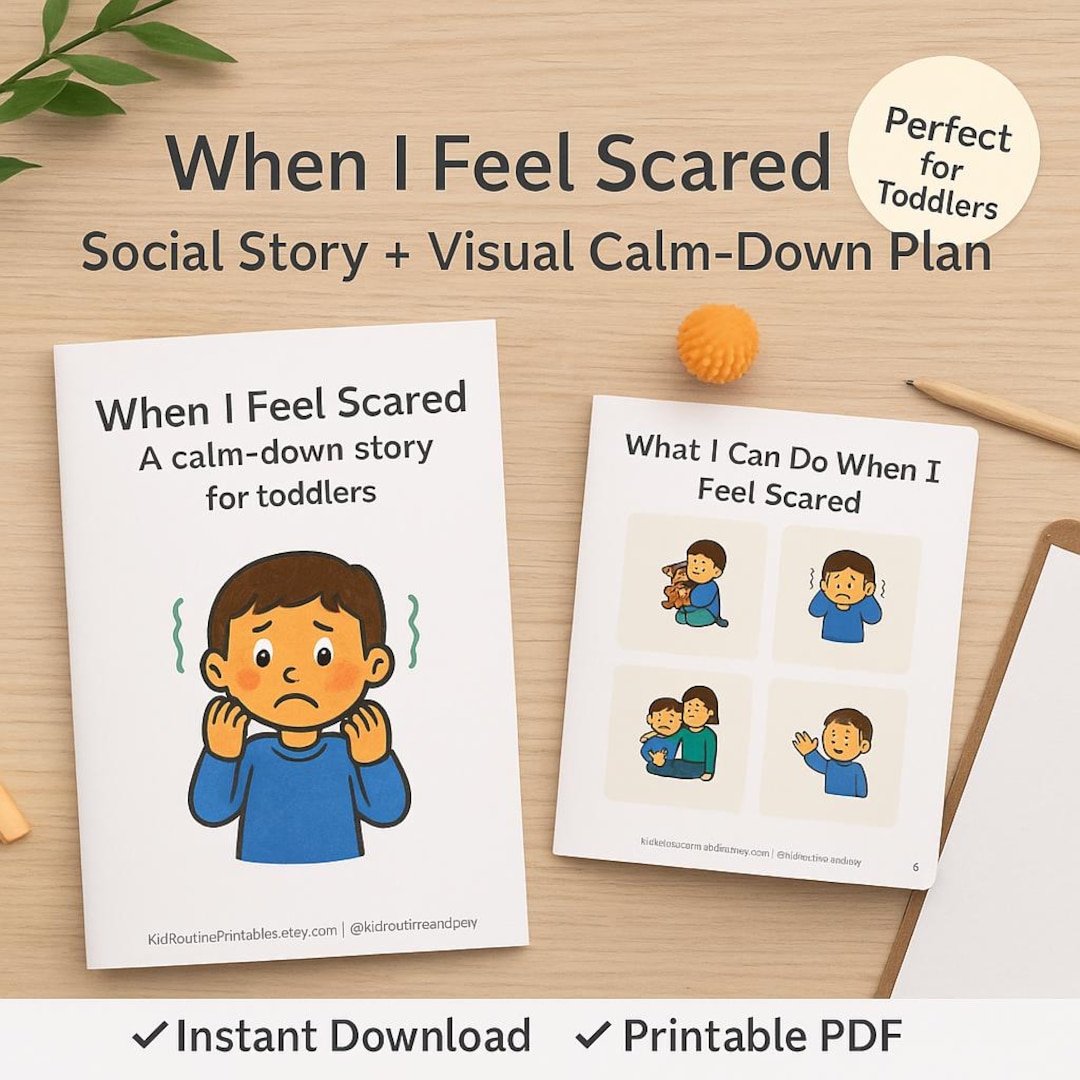 Toddler Social Story: When I Feel Scared - Autism-friendly Visuals (PDF ...