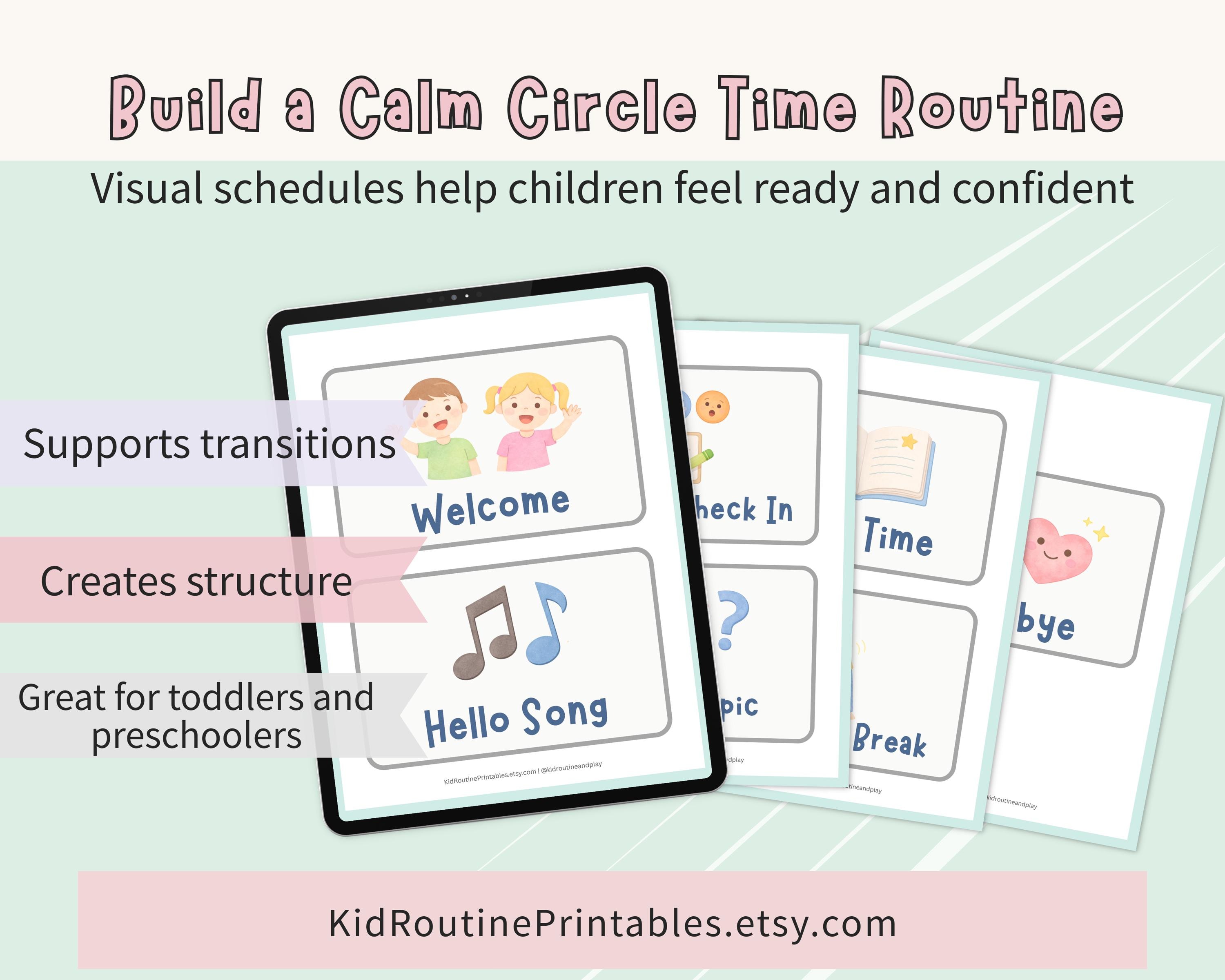 Circle Time Bundle for Preschool & Daycare, Visual Schedule Activities ...