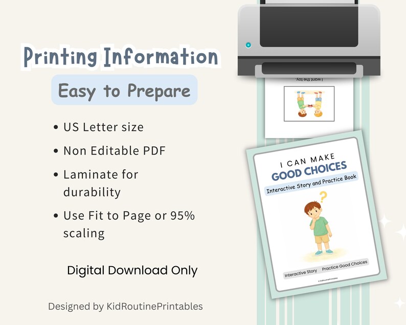 Good Choices Social Story Printable PDF, Autism Behavior Activities for ...