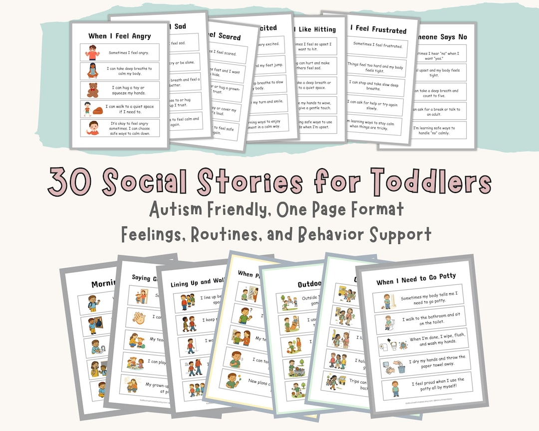 Social Stories Printable Bundle for Toddlers, Autism Classroom ...