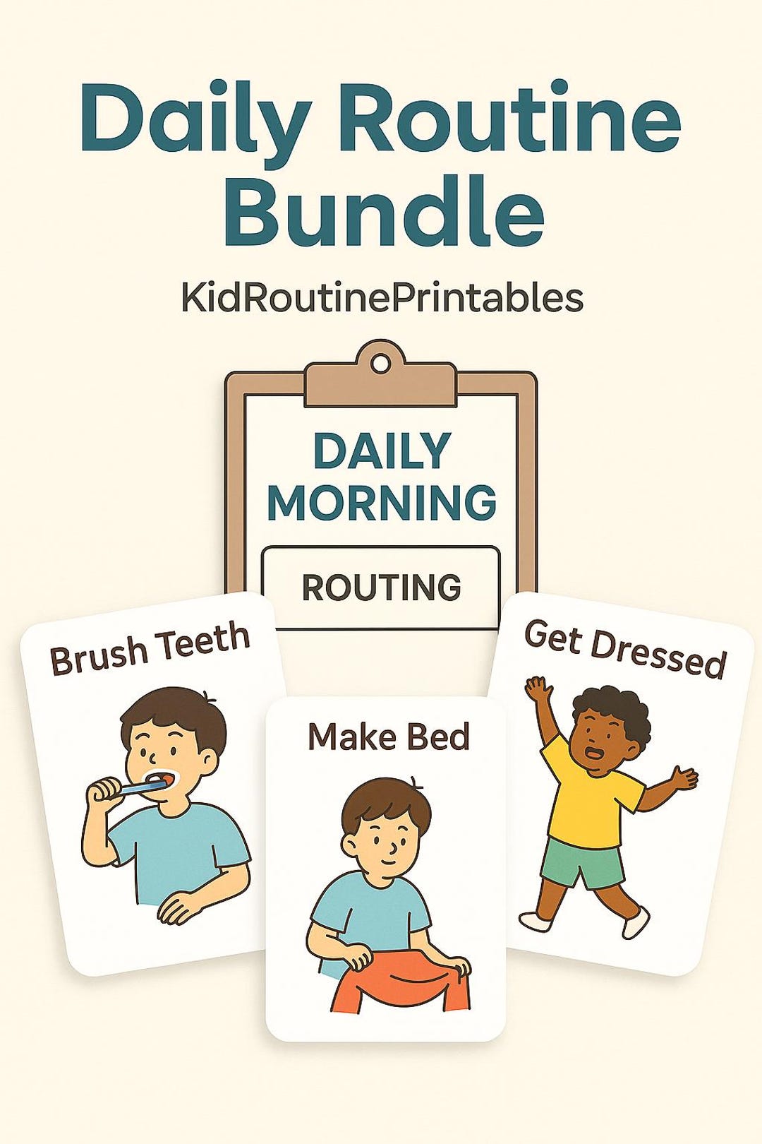 Daily Routine Chart for Toddlers – Visual Schedule for Kids – Morning ...