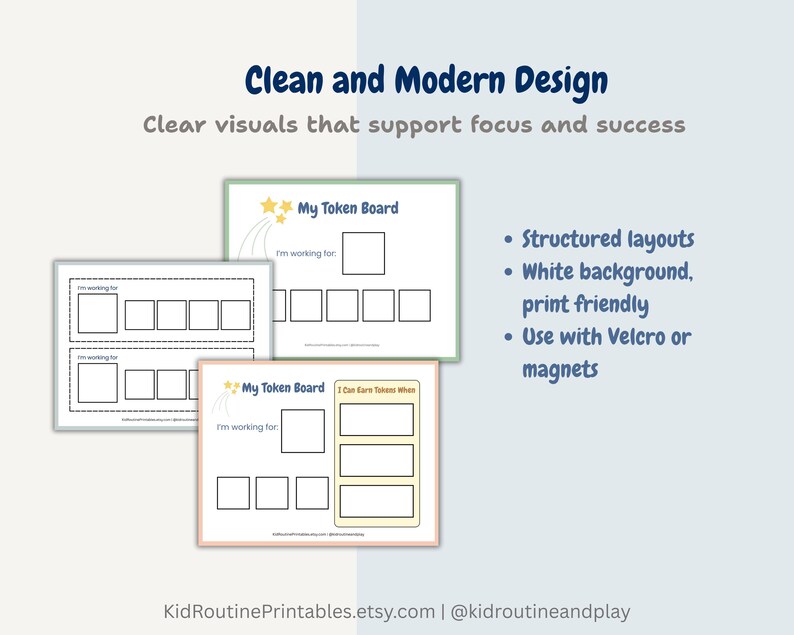 Printable Token Board Kit Behavior Support Visuals for Kids Reward ...