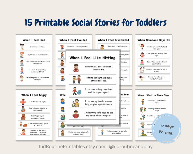 Social Stories for Toddlers Autism Special Education Visual Supports ...