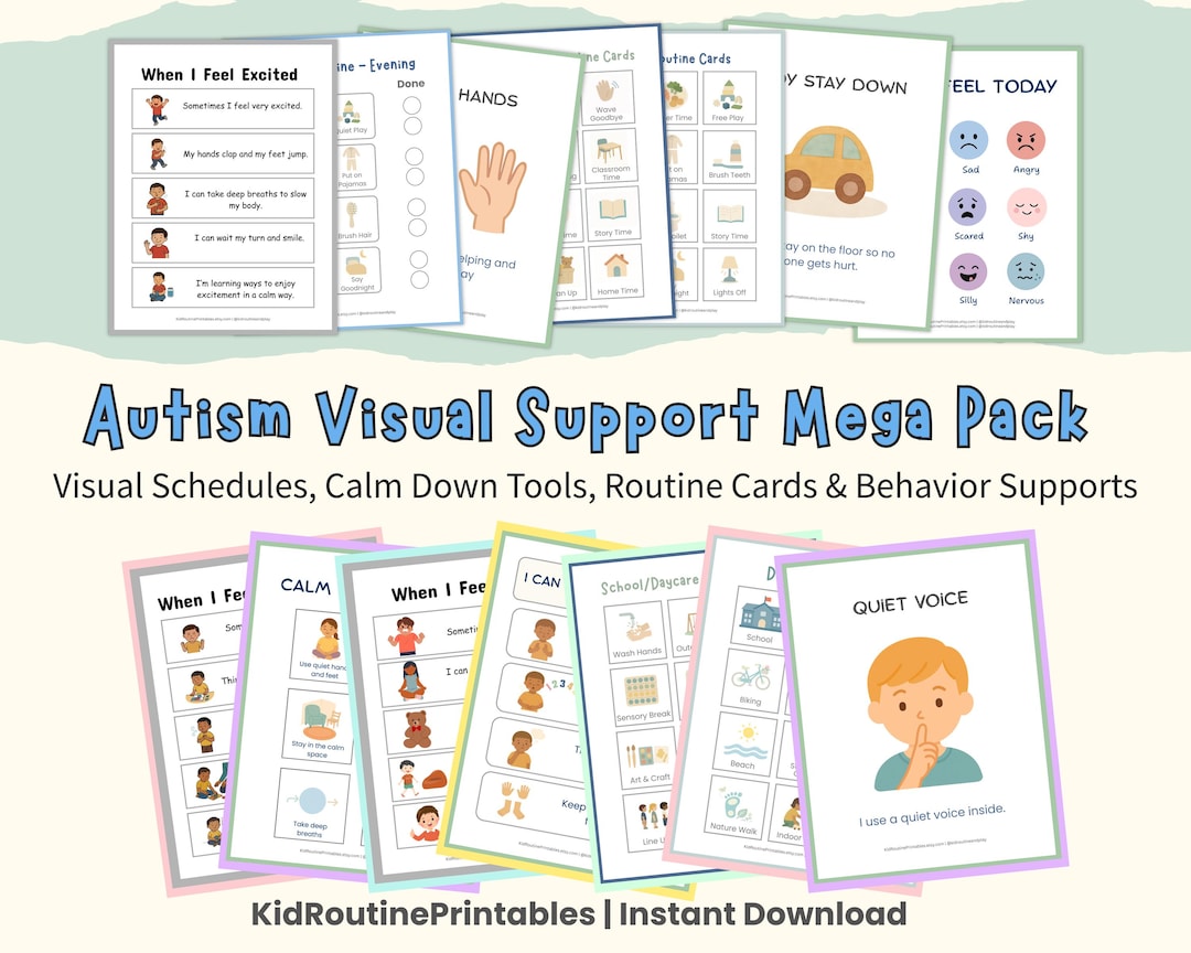 Autism Visual Schedule Bundle | Routine Cards, Social Stories, Calm ...