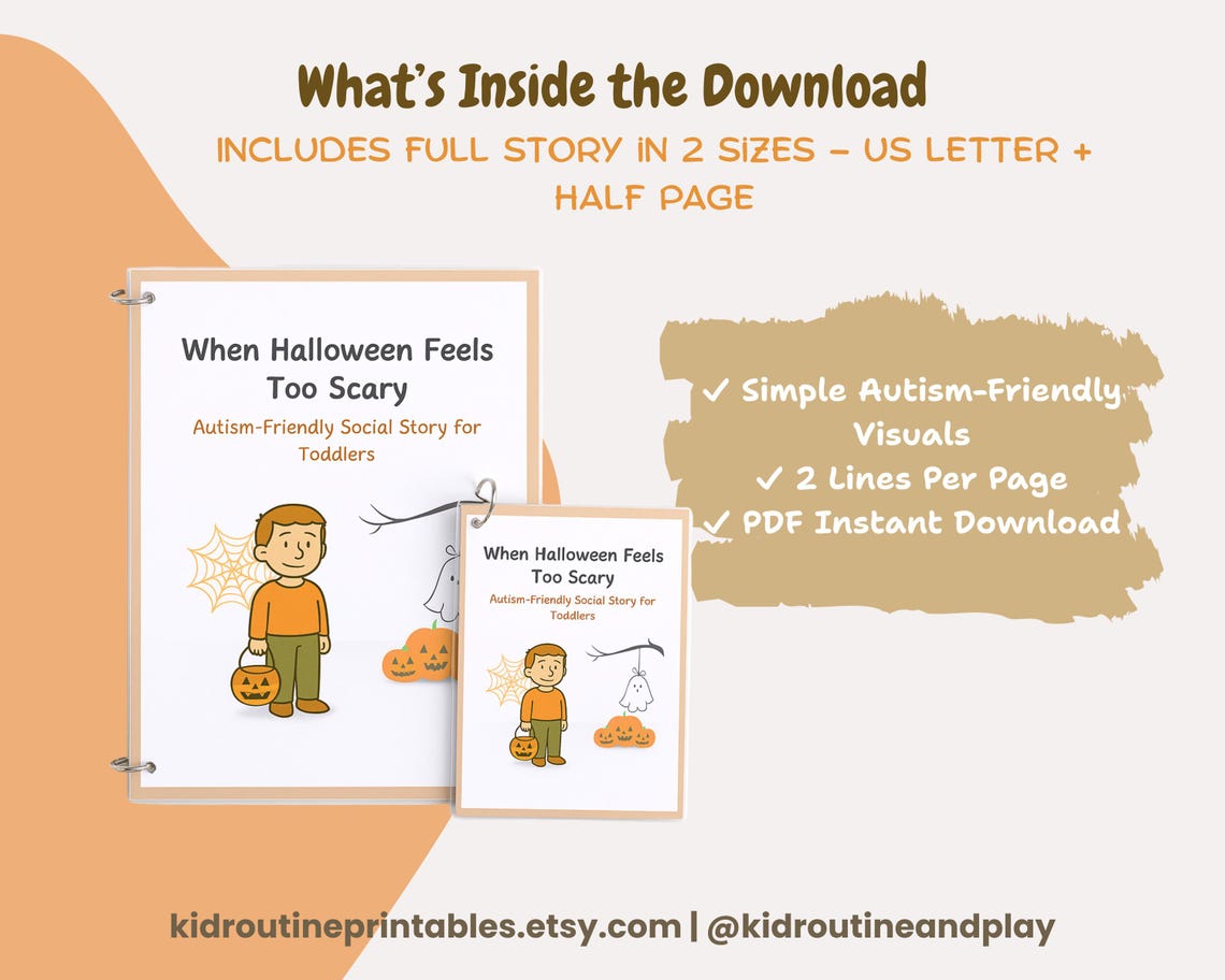 Halloween Social Story PDF, Autism Calm Corner Tool, Toddler Emotions ...