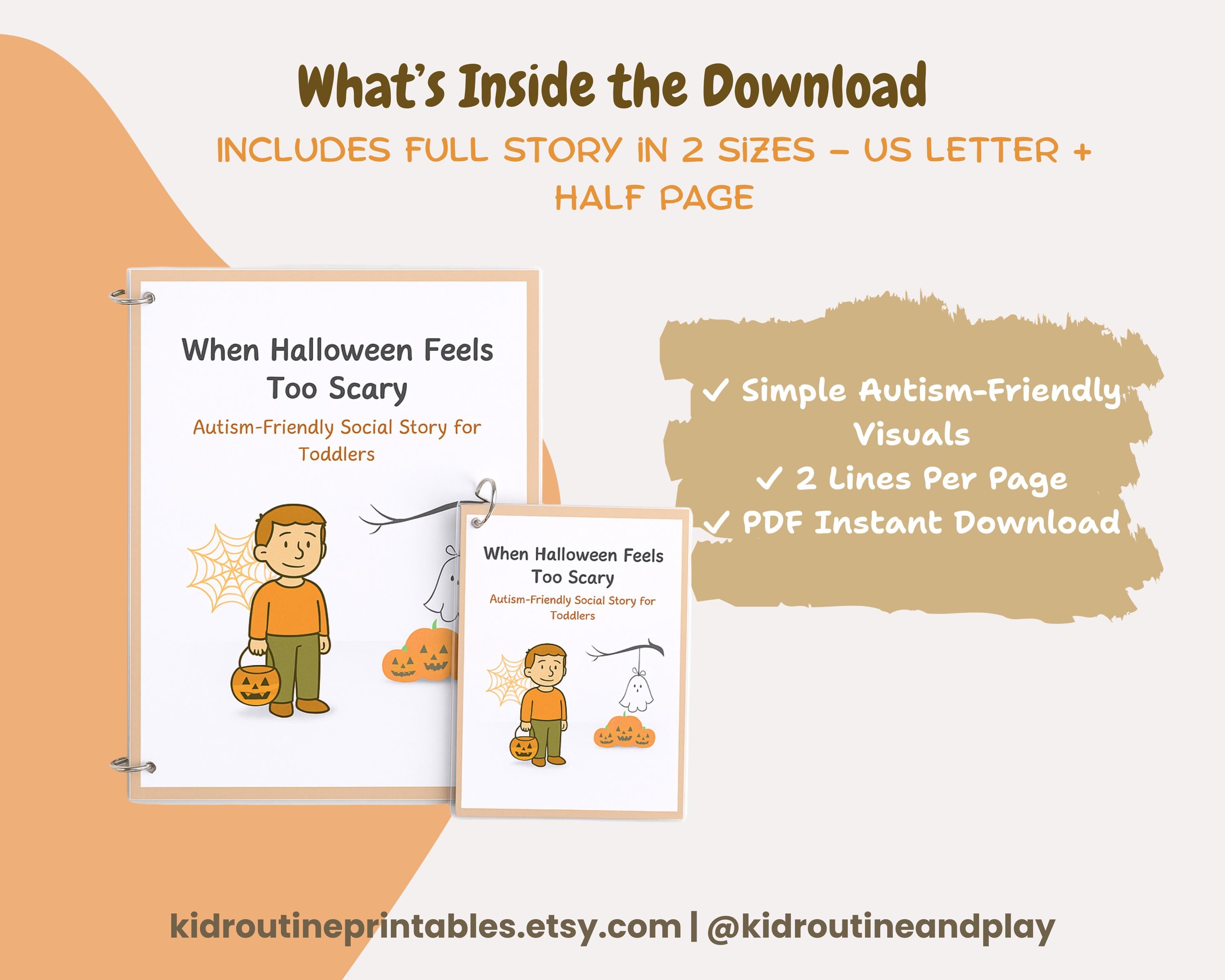 Halloween Social Story PDF, Autism Calm Corner Tool, Toddler Emotions ...