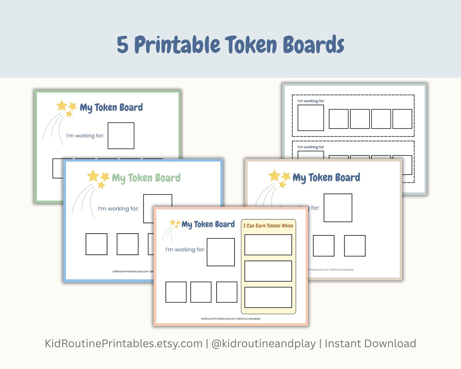 Printable Token Board Kit Behavior Support Visuals for Kids Reward ...