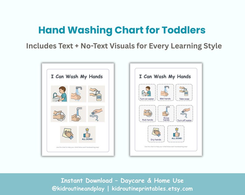 Autism-friendly Hand Washing Routine Chart – Printable PDF - Etsy
