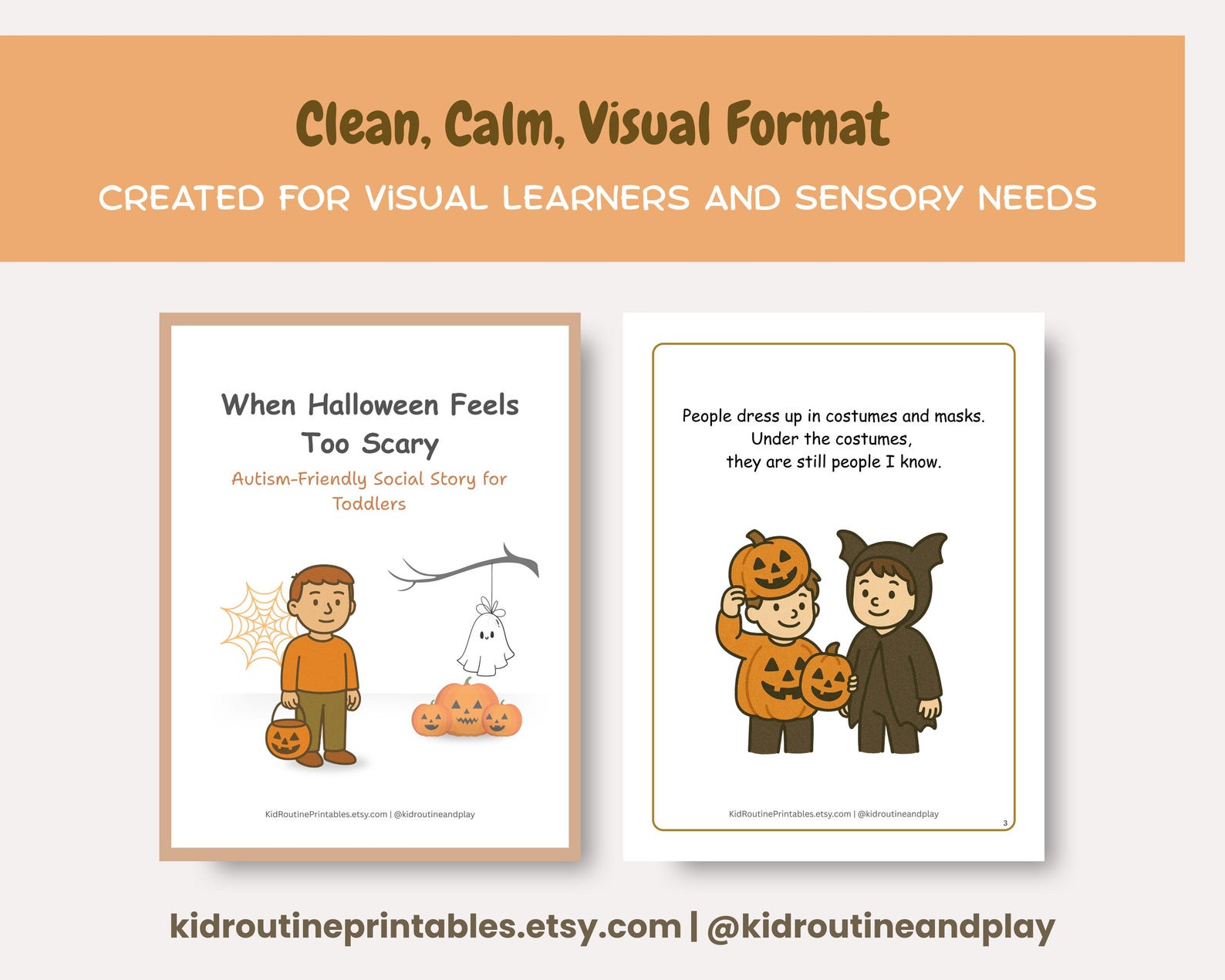 Halloween Social Story PDF, Autism Calm Corner Tool, Toddler Emotions ...