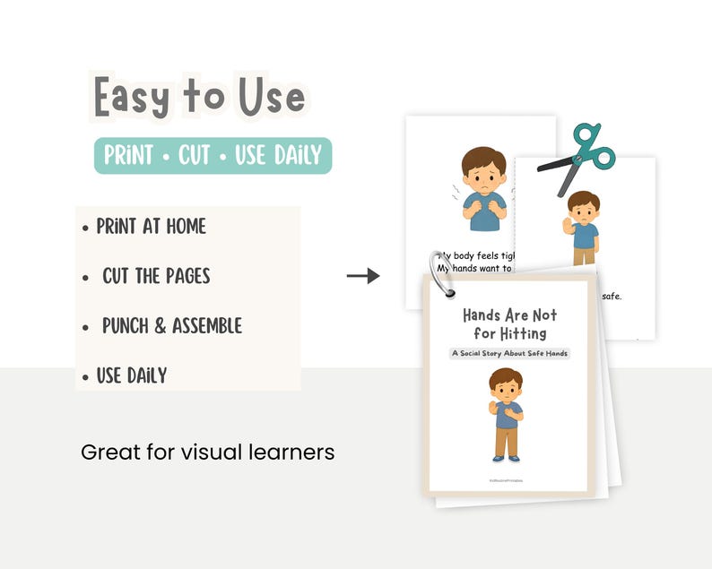 Hands Are Not for Hitting Printable PDF, Social Story for Toddlers ...