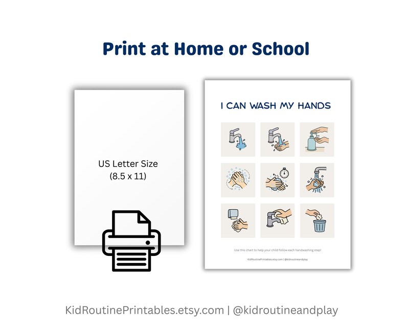Visual Handwashing Routine Charts for Toddlers (autism-friendly ...