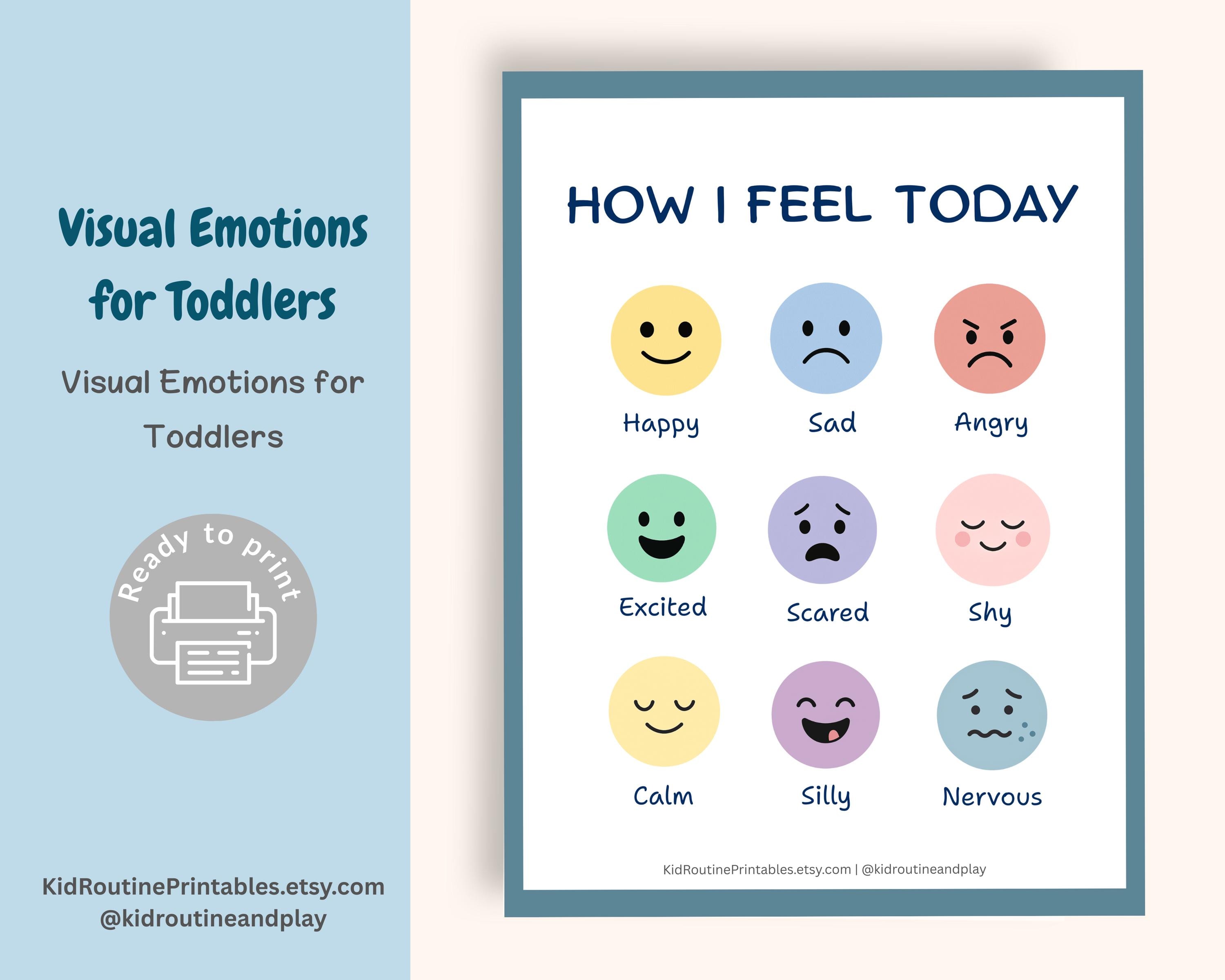 Visual Feelings Chart for Toddlers | Autism and SEL Printable PDF ...
