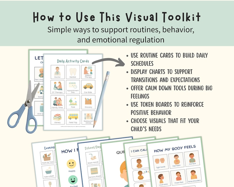 Autism Visual Schedule Bundle | Routine Cards, Social Stories, Calm ...