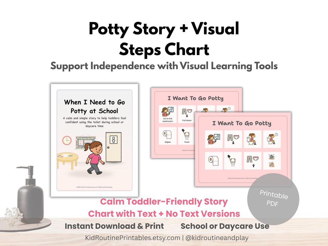 Girl Potty Training Social Story: Autism-friendly Visuals (printable ...