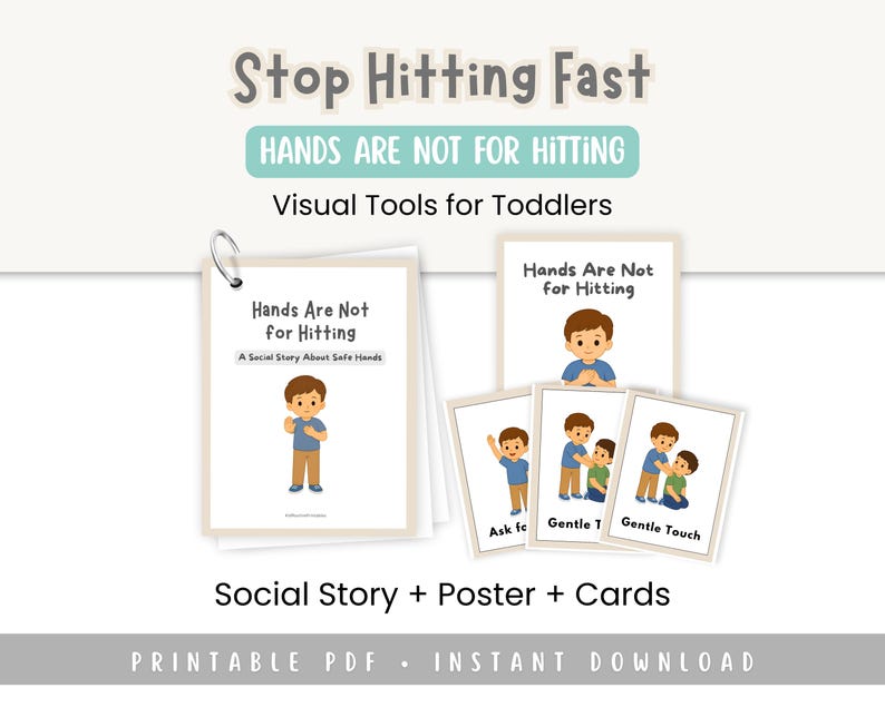 Hands Are Not for Hitting Printable PDF, Social Story for Toddlers ...