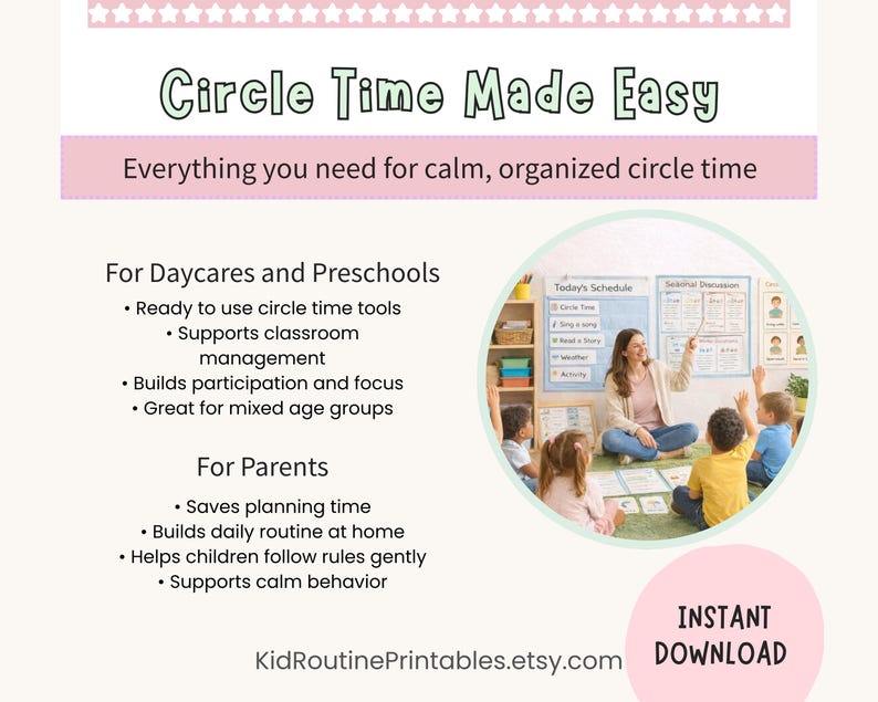 Circle Time Visual Bundle for Toddlers, Preschool and Daycare Printable ...