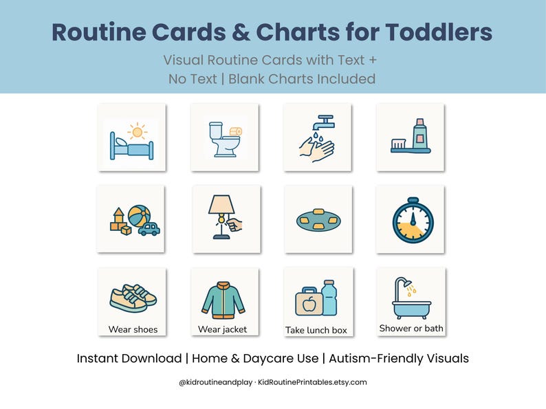 Visual Schedule for Kids – Daily Routine Cards for Toddlers and ...