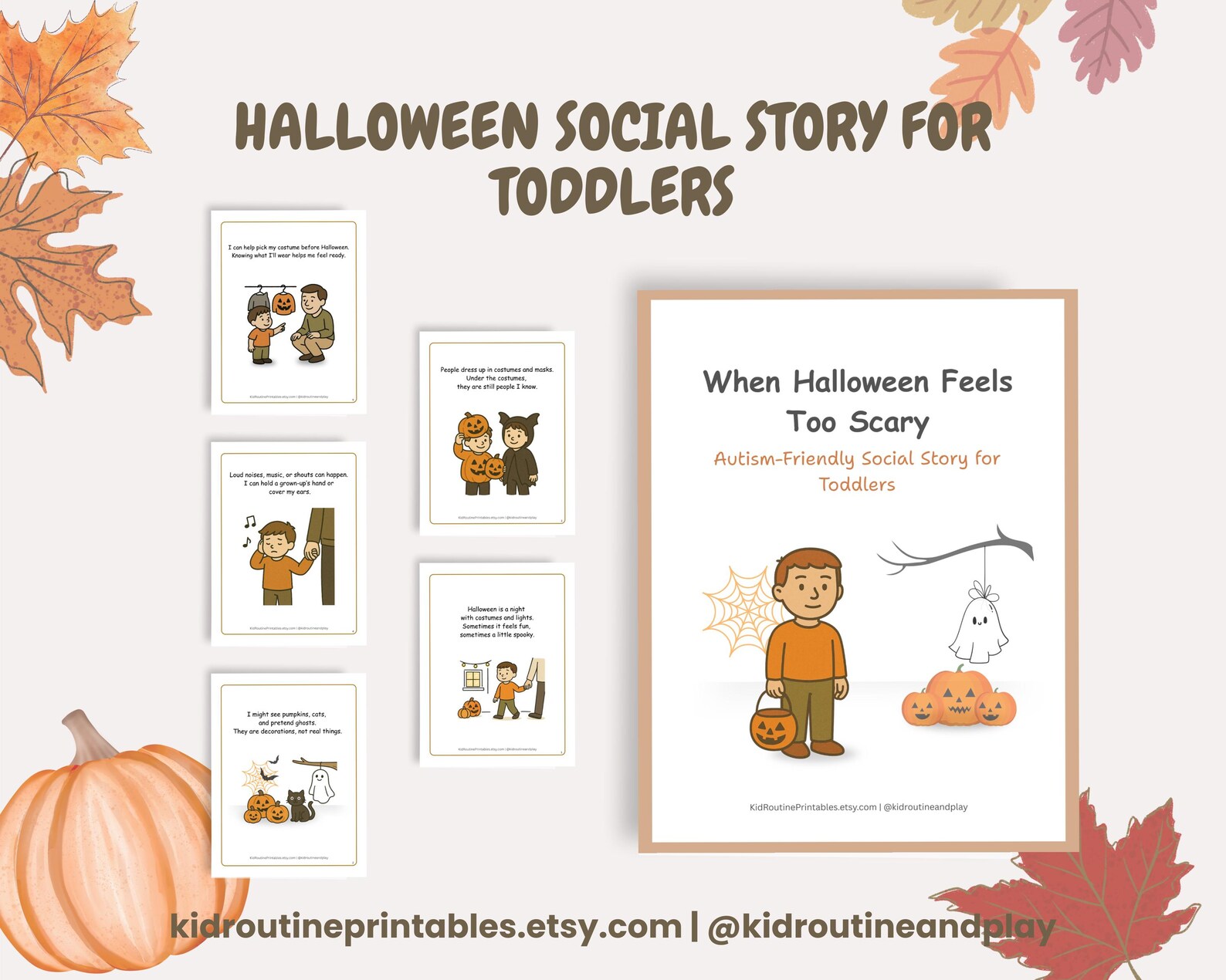 Halloween Social Story PDF, Autism Calm Corner Tool, Toddler Emotions ...