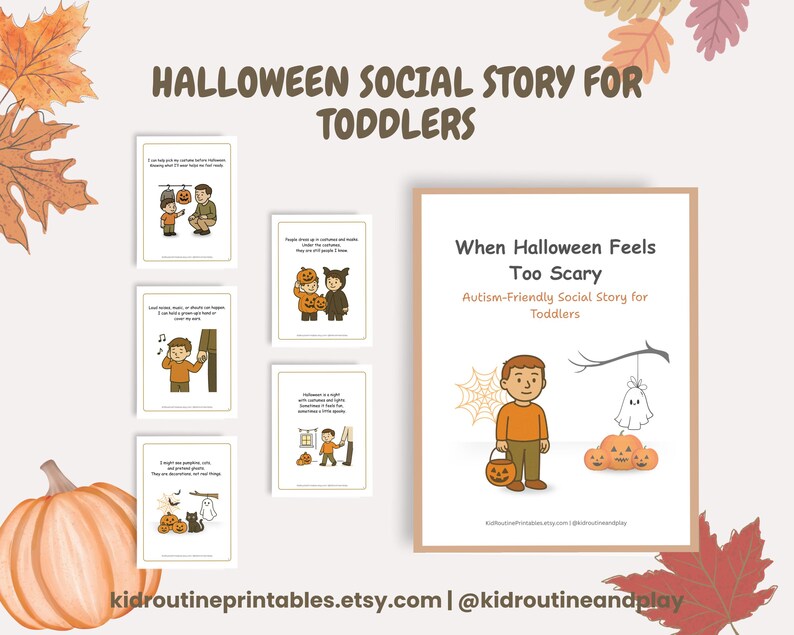 Halloween Social Story PDF, Autism Calm Corner Tool, Toddler Emotions ...