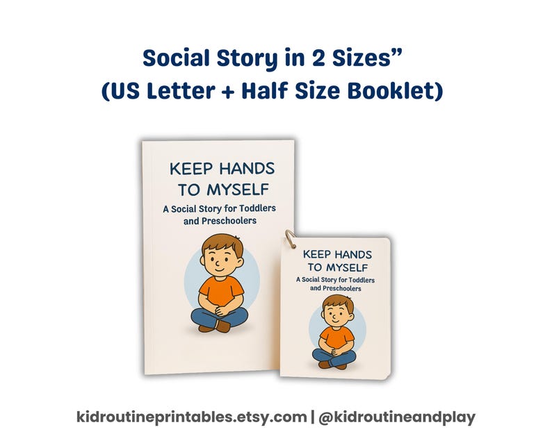 Social Story – Keep Hands to Self Printable, Autism Friendly Visual ...