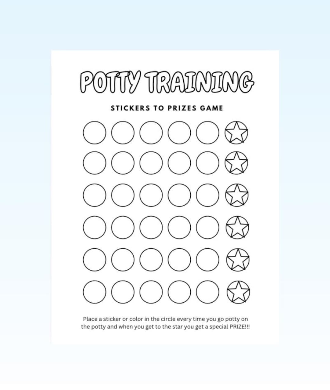 Potty Training Prize Chart - Etsy