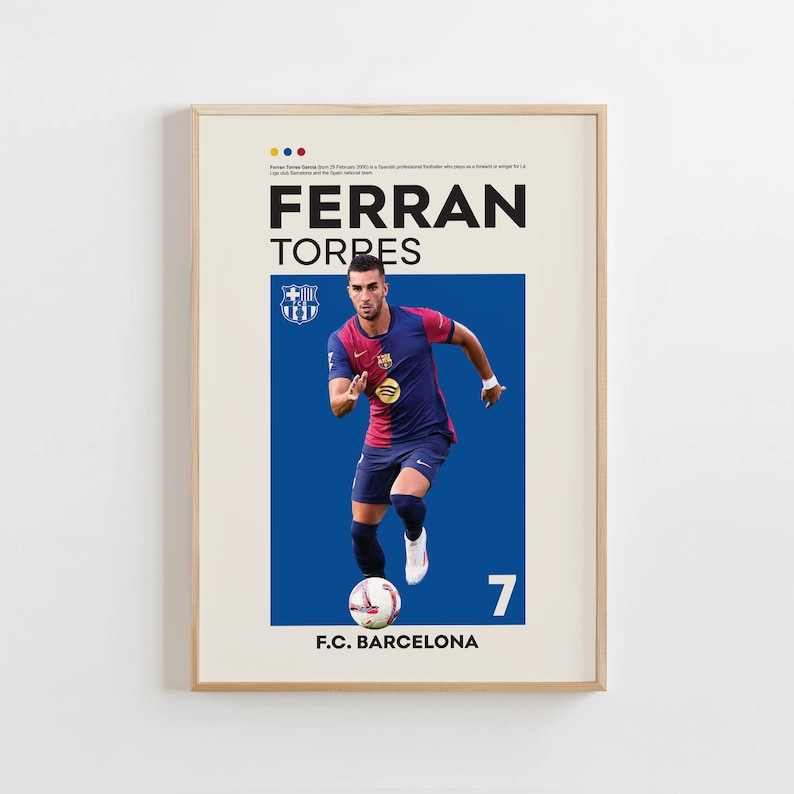 Ferran Torres Poster, Barcelona Poster, Ferran Torres Print, Gift ...