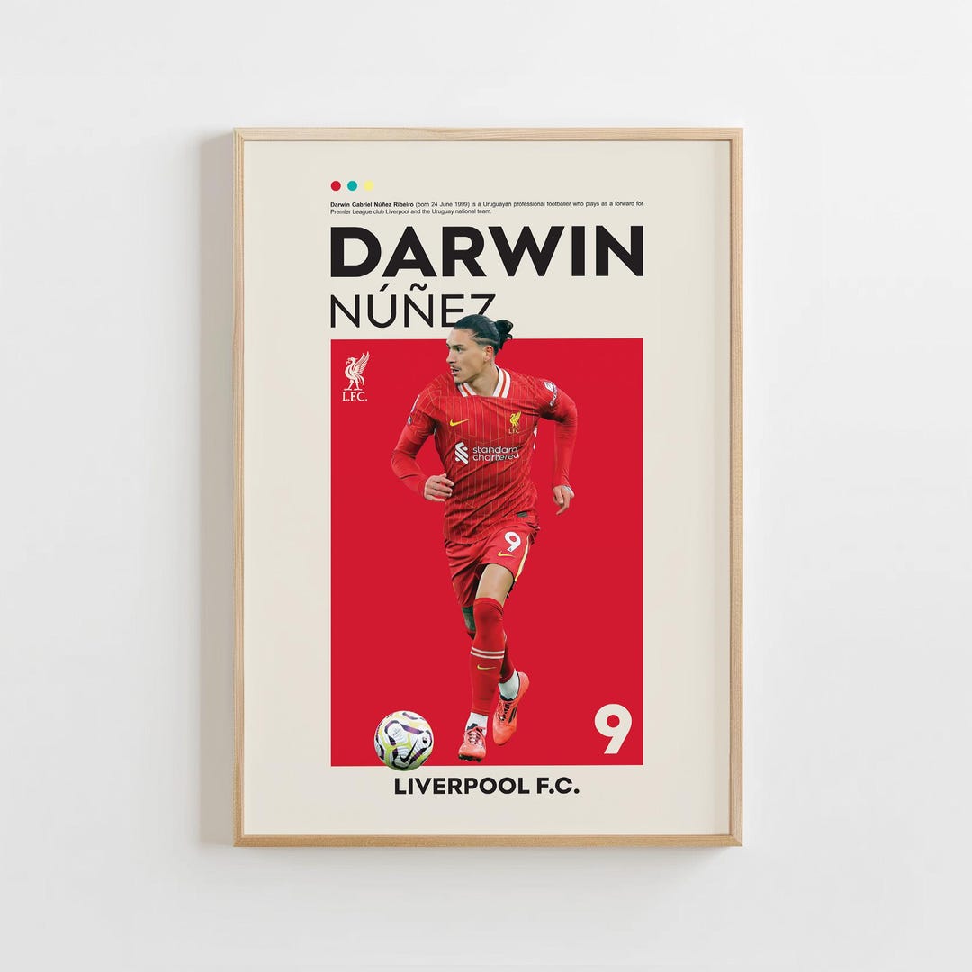 Darwin Nunez Poster, Liverpool Poster, Darwin Nunez Print, Gift Poster ...