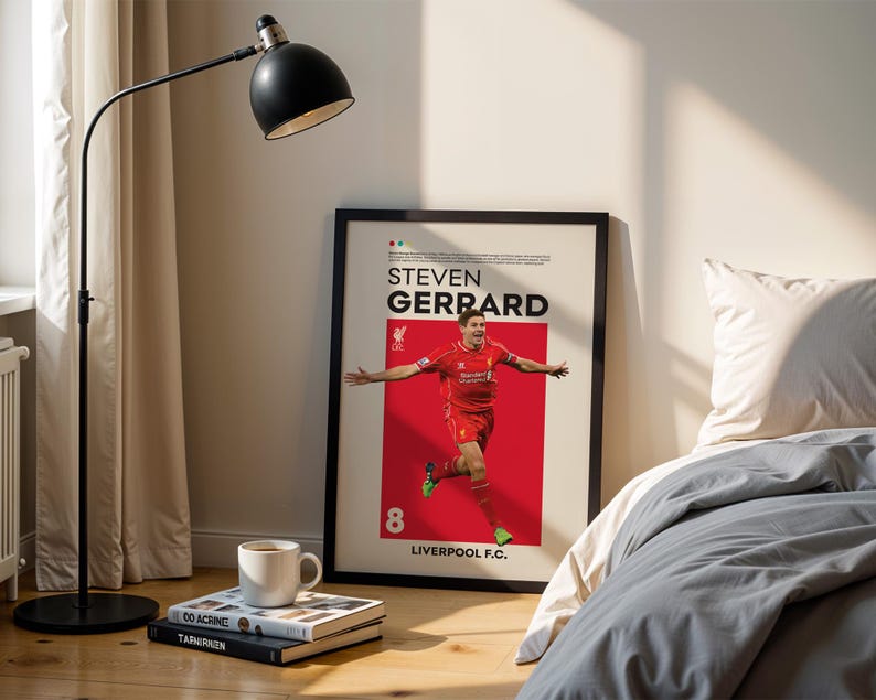 Steven Gerrard Poster, Liverpool Poster, Steven Gerrard Print, Gift ...