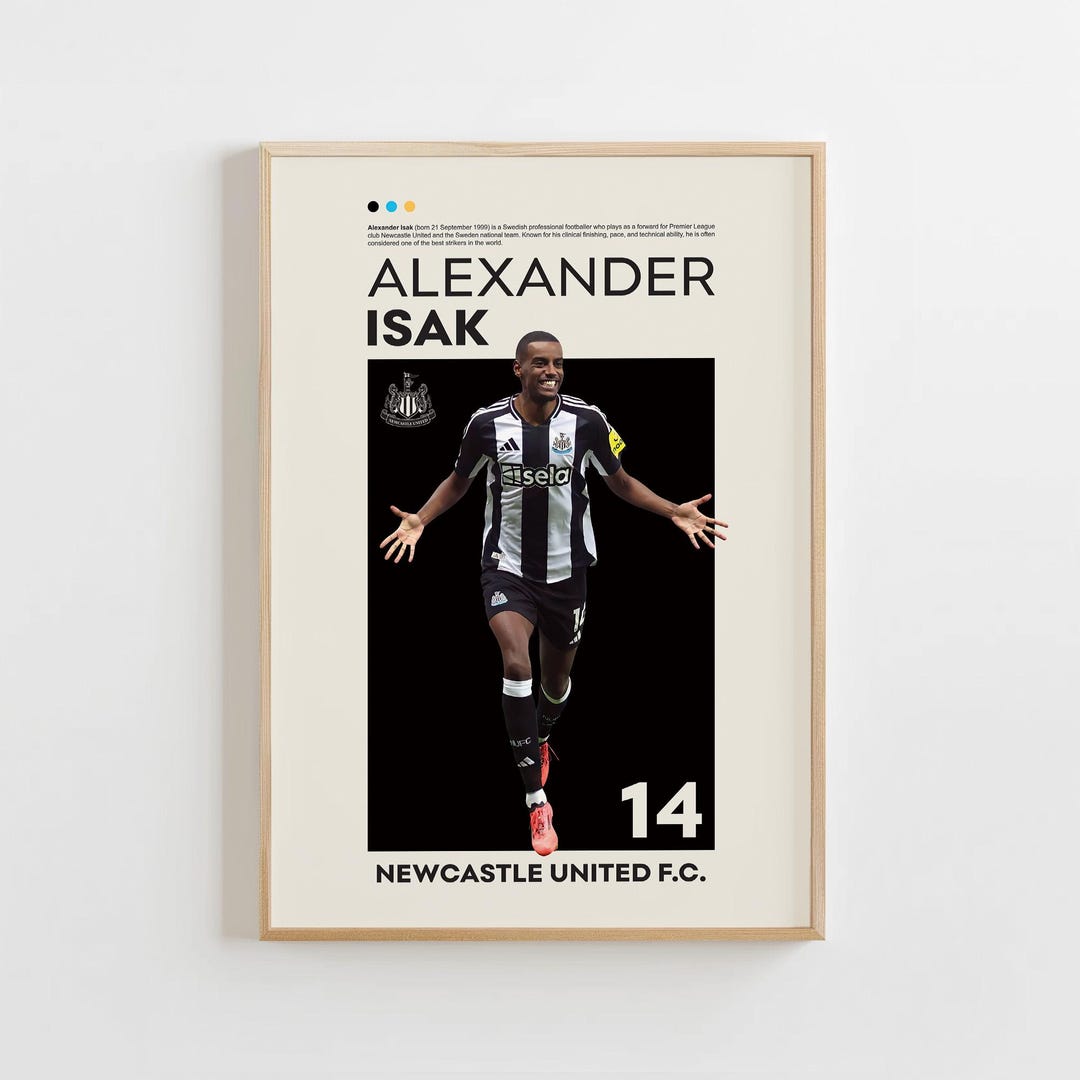 Alexander Isak Poster, Newcastle United Poster, Alexander Isak Print ...