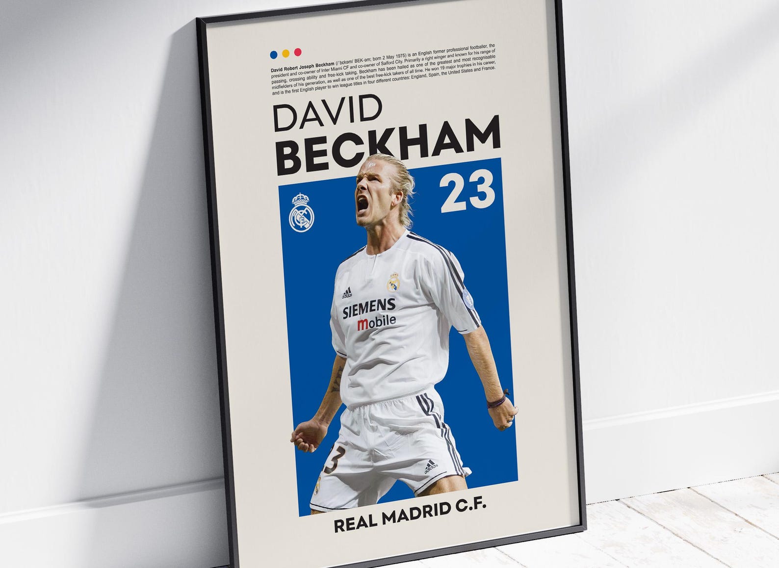 David Beckham Poster, Real Madrid Poster, David Beckham Print, Gift ...