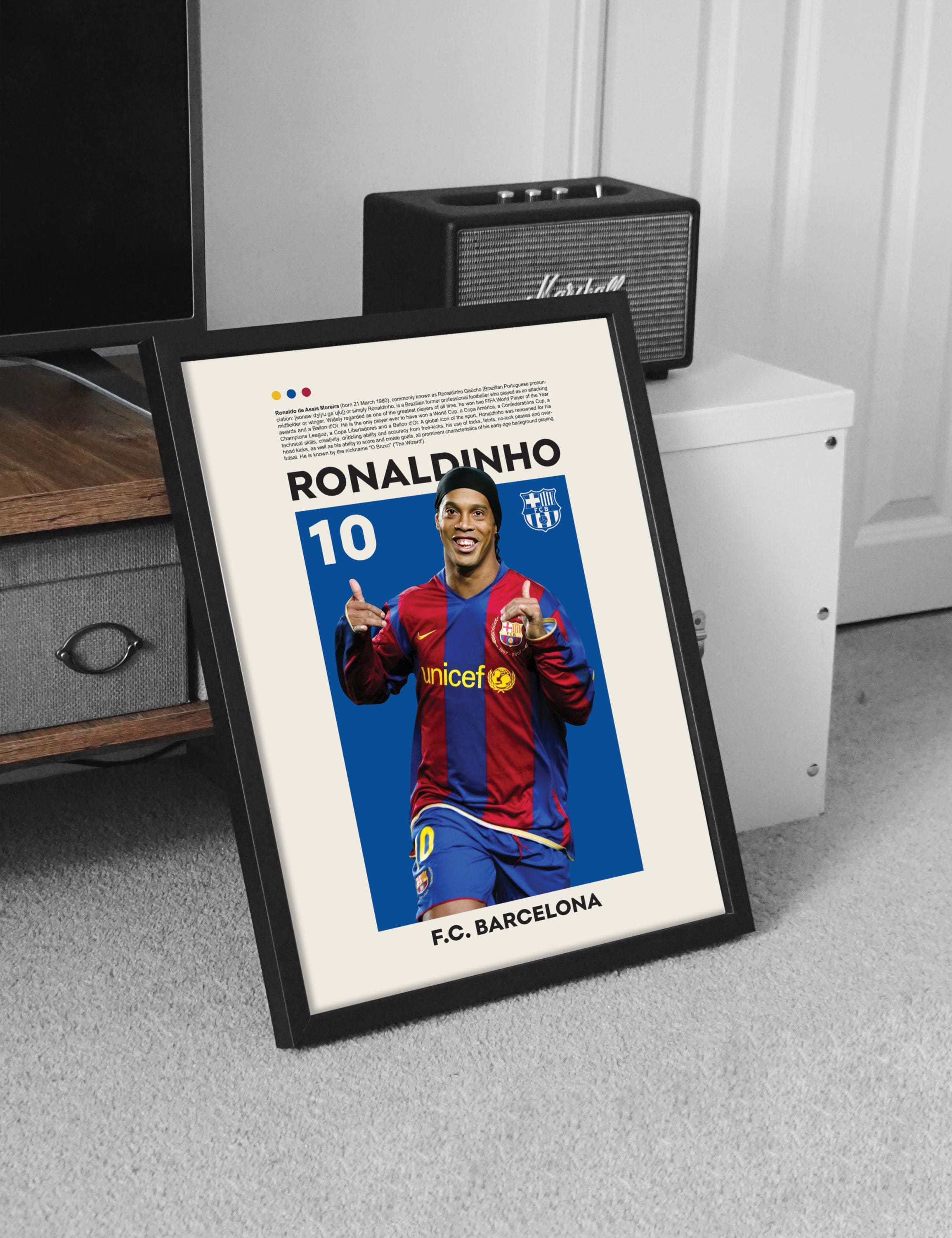 Ronaldinho Poster, Barcelona Poster, Ronaldinho Print, Gift Poster ...